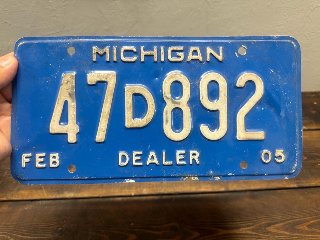 05 Michigan Dealer License Plate . Dealer License Plate - Etsy