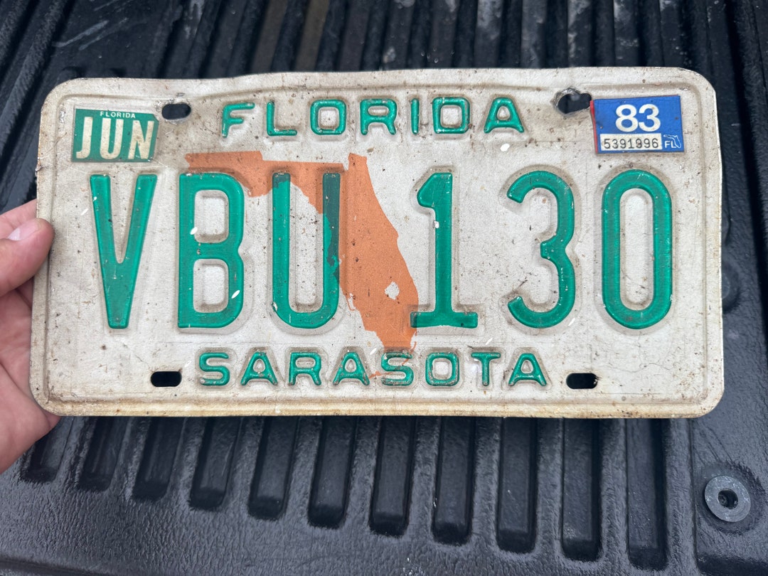 Vintage Florida License Plate 1983 Sticker . Vintage License Plate ...