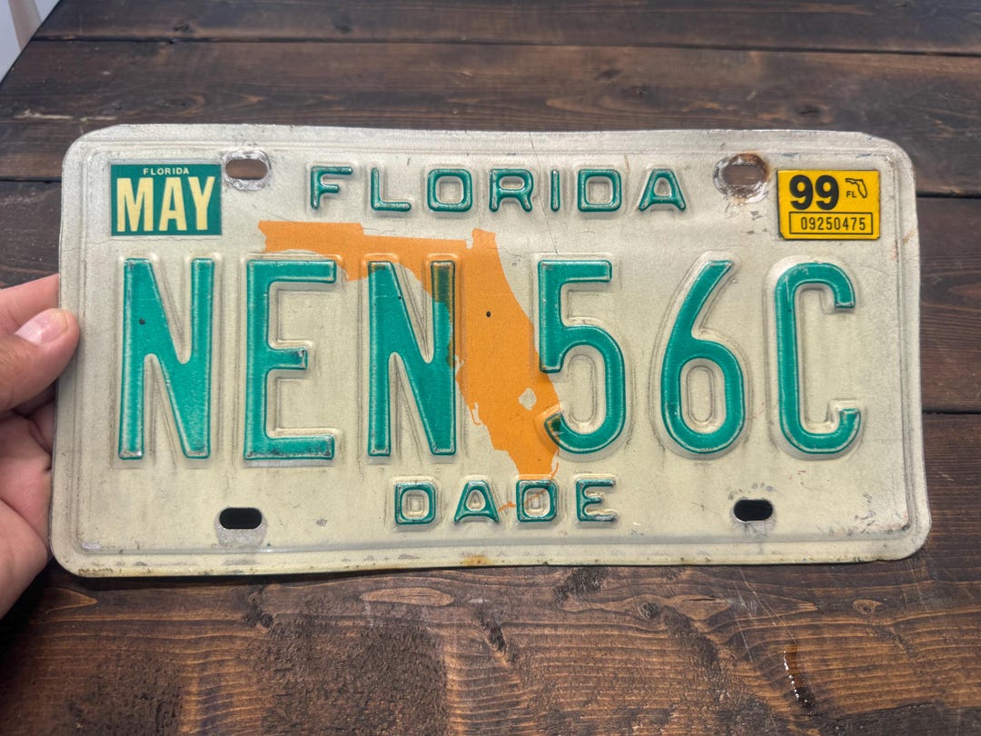 Miami Safe Florida License Plate Vintage . Vintage Florida License ...