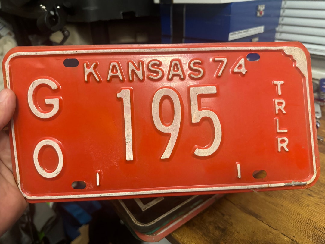 1974 Kansas Trailer License Plate , Vintage Trailer License Plate - Etsy