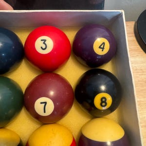 Vintage Billiard Ball Set Crest Professional Billiqrd Ball Set Complete ...