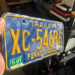 Pennsylvania Trailer License Plate . Vintage Pennsylvania License Plate ...