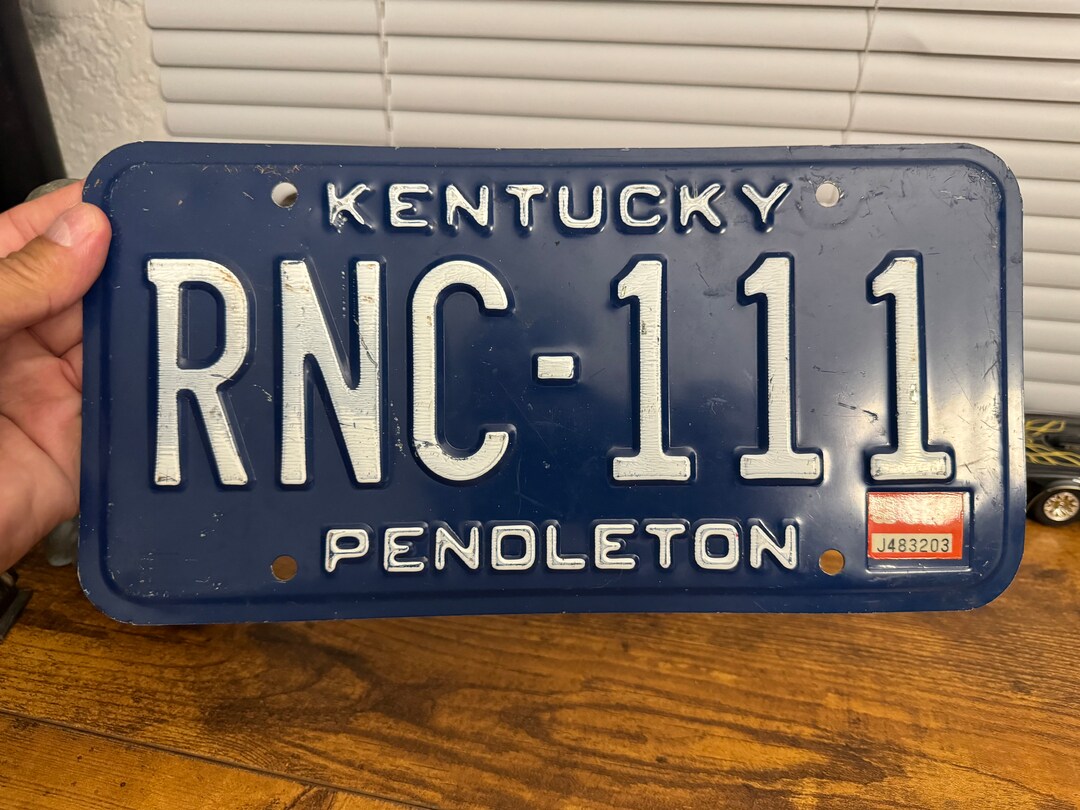 Vintage Kentucky License Plate . Pendleton Kentucky License Plate - Etsy