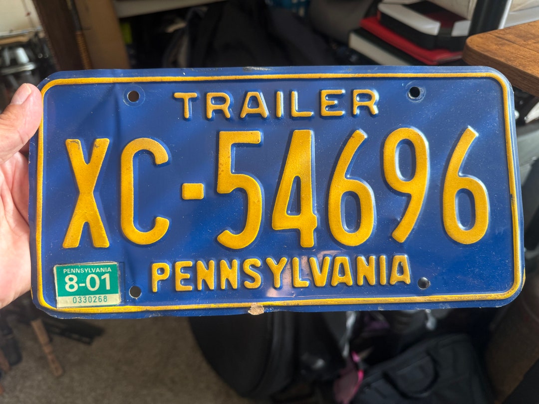 Pennsylvania Trailer License Plate . Vintage Pennsylvania License Plate ...