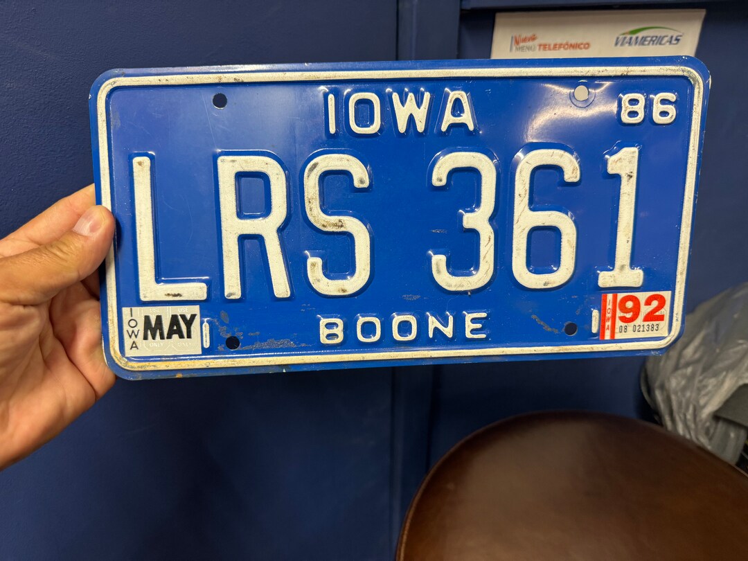 Vintage Iowa License Plate From 1986 . 1986 Iowa License Plate - Etsy