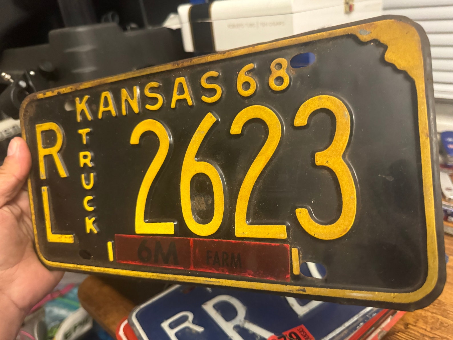 1968 Kansas Truck Farm License Plate . Vintage Farm Kansas Truck Tag - Etsy