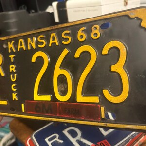 1968 Kansas Truck Farm License Plate . Vintage Farm Kansas Truck Tag - Etsy
