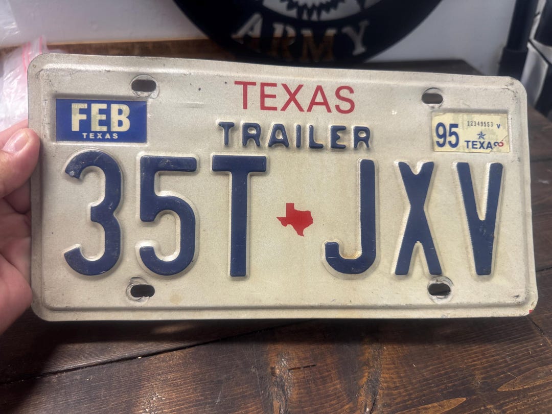 Vintage Texas Trailer License Plate. - Etsy