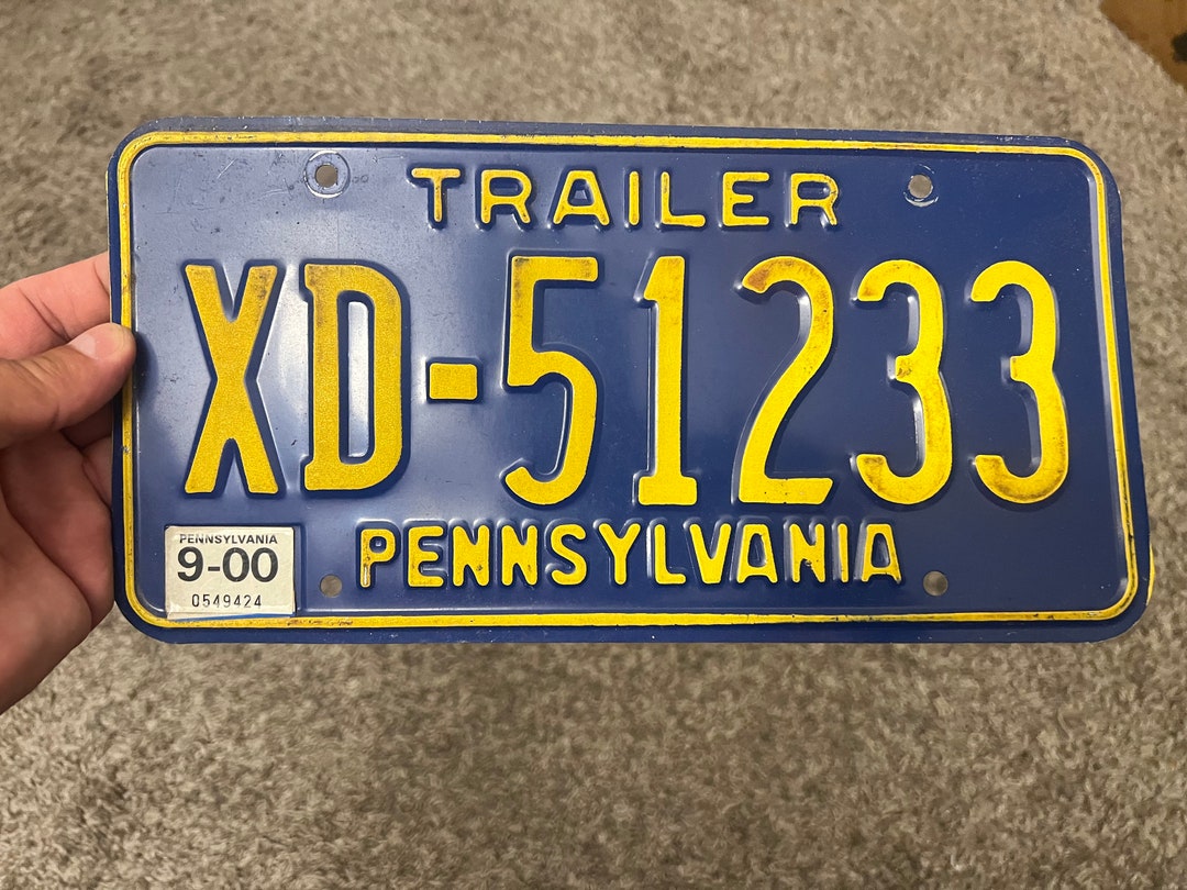 Vintage Pennsylvania License Plate XD51233 . Pa License Plate . Vintage ...