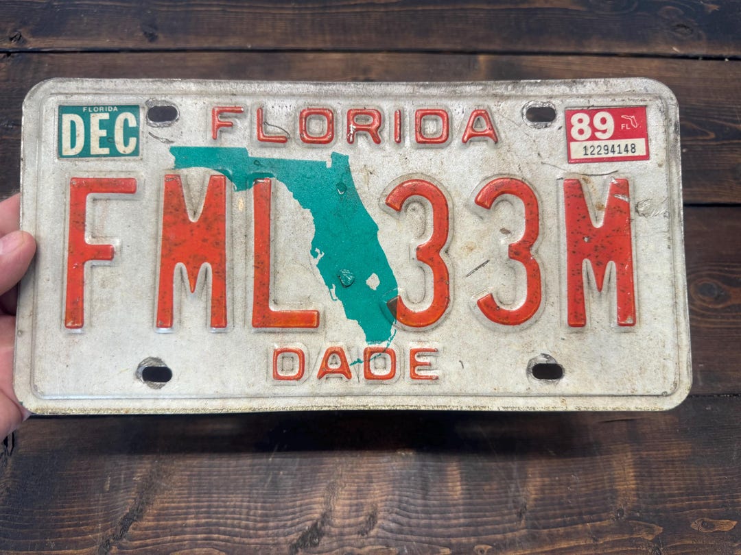 Vintage Florida Miami Dade License Plate . Vintage Miami Car Tag ...