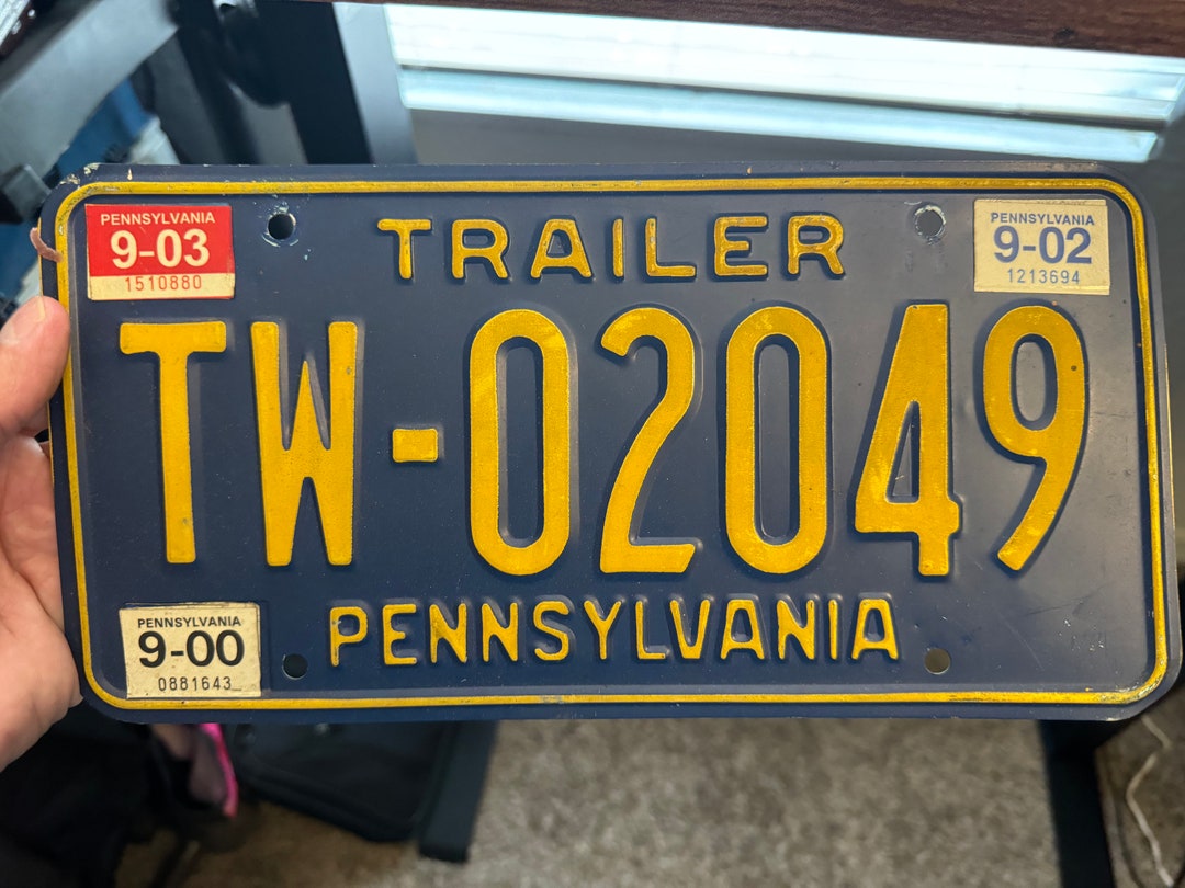 Vintage Pennsylvania Trailer License Plate . Vintage Pennsylvania Car ...