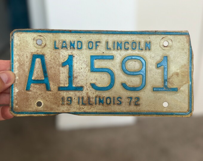 1972 Illinois Motorcycle License Plate Vintage - Etsy