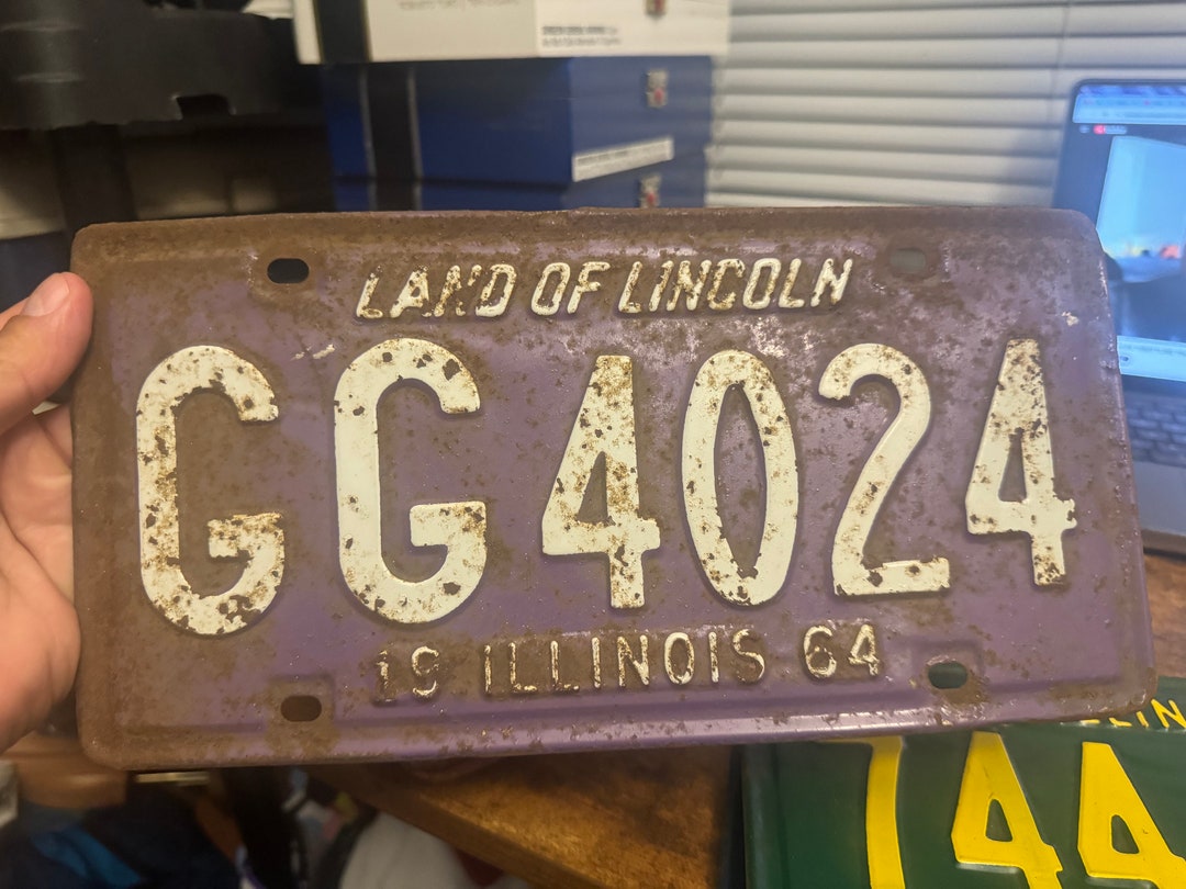 1964 Illinois License Plate. Vintage License Plate - Etsy
