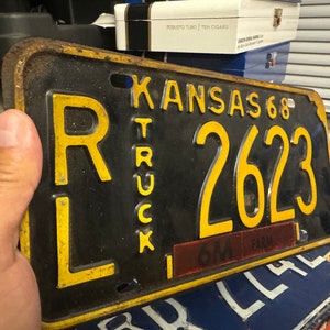 1968 Kansas Truck Farm License Plate . Vintage Farm Kansas Truck Tag - Etsy