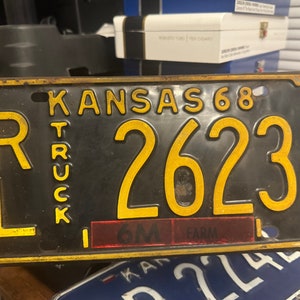 1968 Kansas Truck Farm License Plate . Vintage Farm Kansas Truck Tag - Etsy
