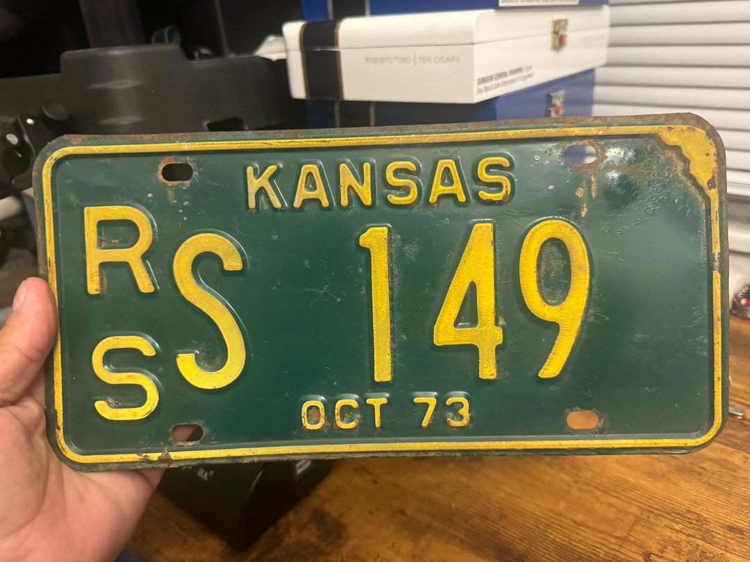 1973 Kansas License Plate. Vintage Kansas License Plate - Etsy