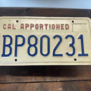 Vintage California License Plate “cal Apportioned” . Vintage License ...