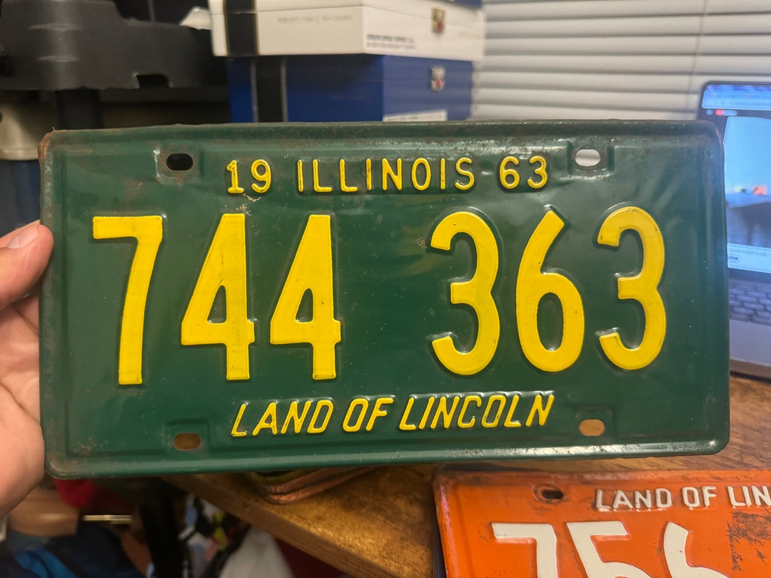 Vintage 1963 Illinois License Plate. Vintage Car Tag - Etsy