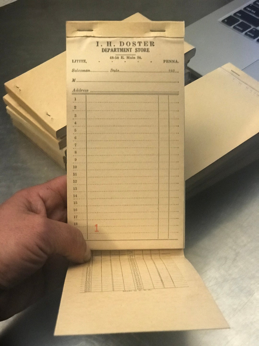 Vintage 1930s Order Pads for Department Store Lititz Pa . Vintage ...