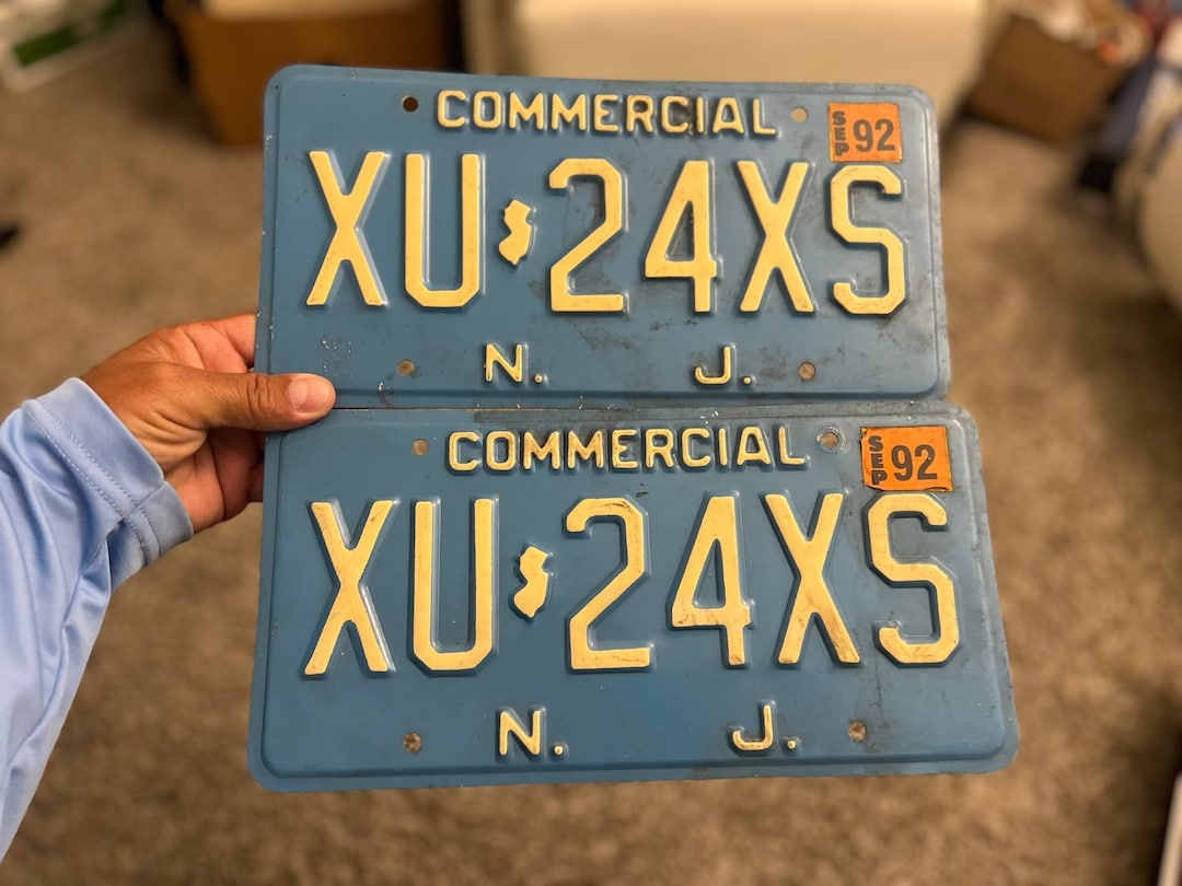 Vintage New Jersey Commercial License Plate Pair - Etsy