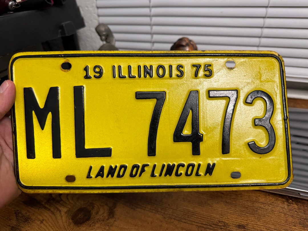 Illinois Land of Lincoln License Plate Vintage 1975 . Vintage License ...