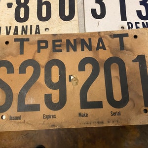 5 Vintage Pa Temporary License Plates . Vintage Pennsylvania Temporary ...
