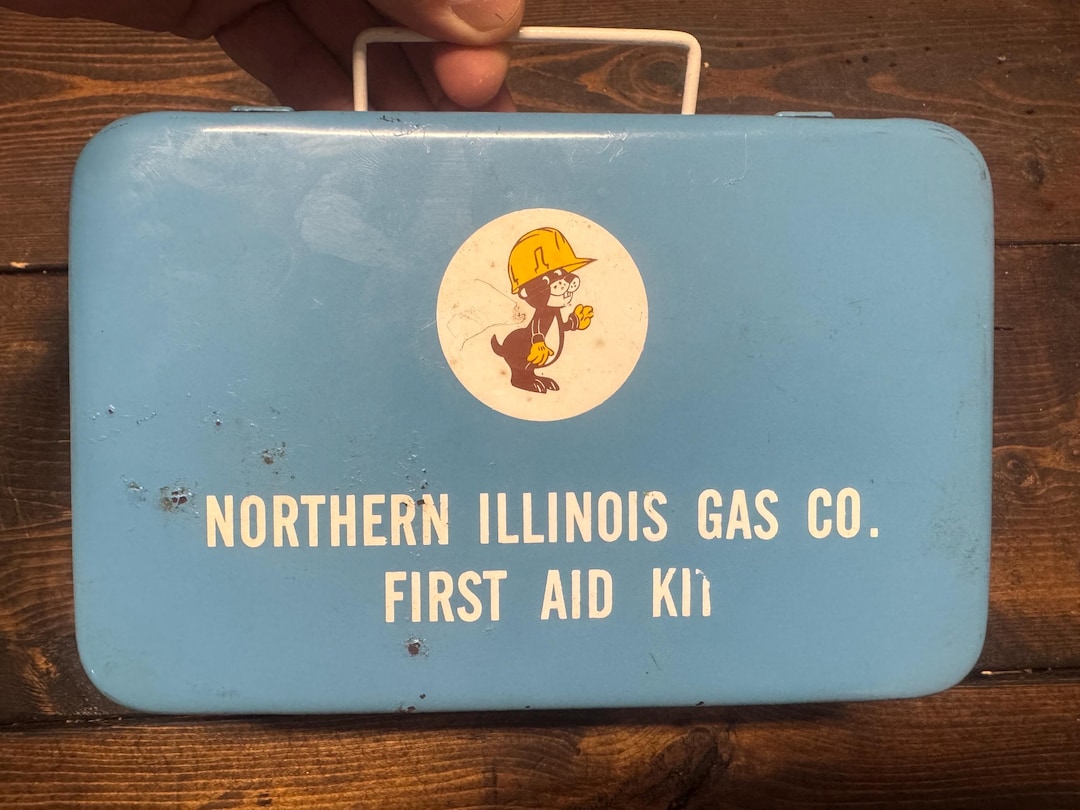 Vintage First Aid Kit Northern Illinois Gas Co Metal First Aid Kit . - Etsy