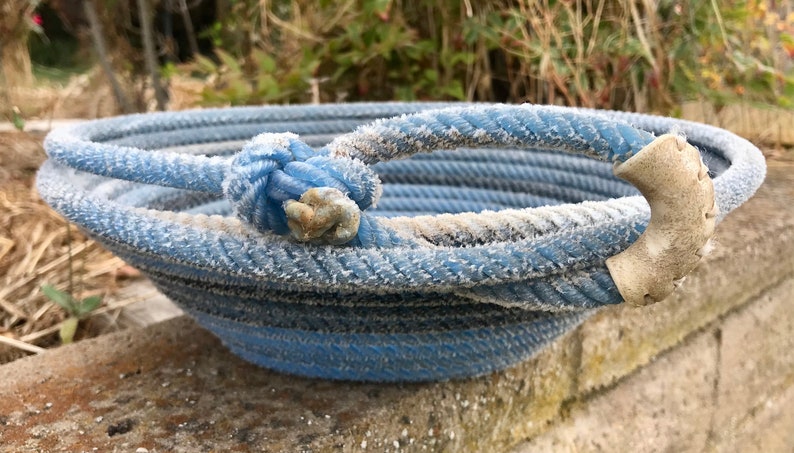Cowboy Lariat Rope Basket. Beautiful Blue Color With a Silver Concho in ...