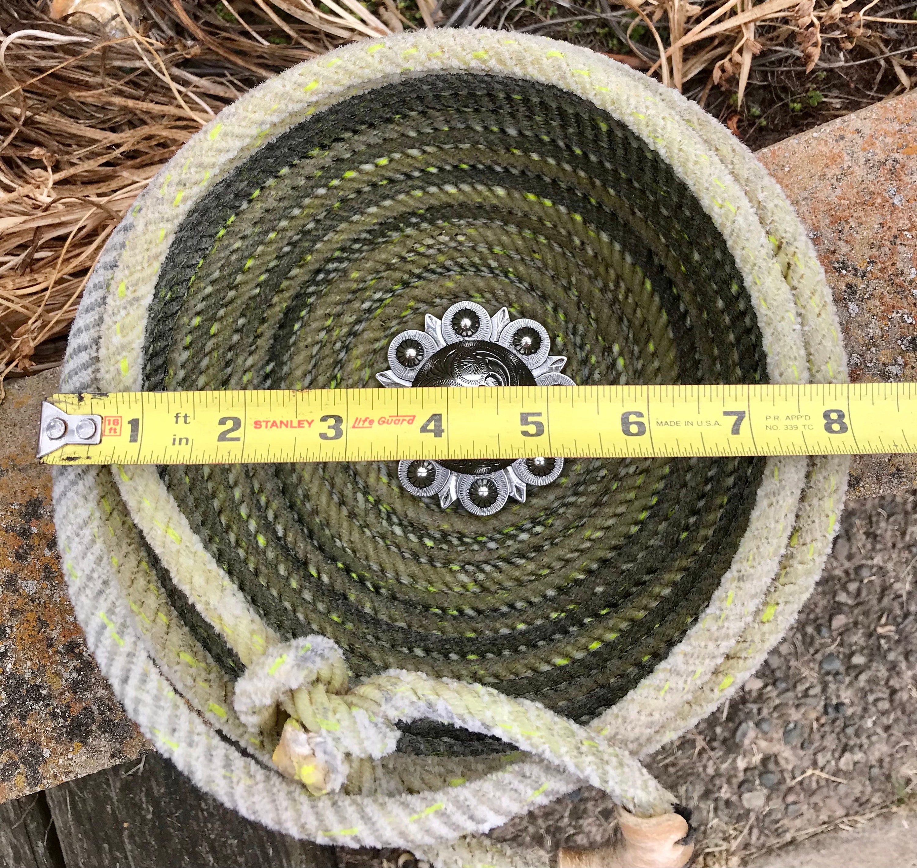 Cowboy Latiat, Ranch Rope Basket, Yellow Highlights Handmade, One of a ...