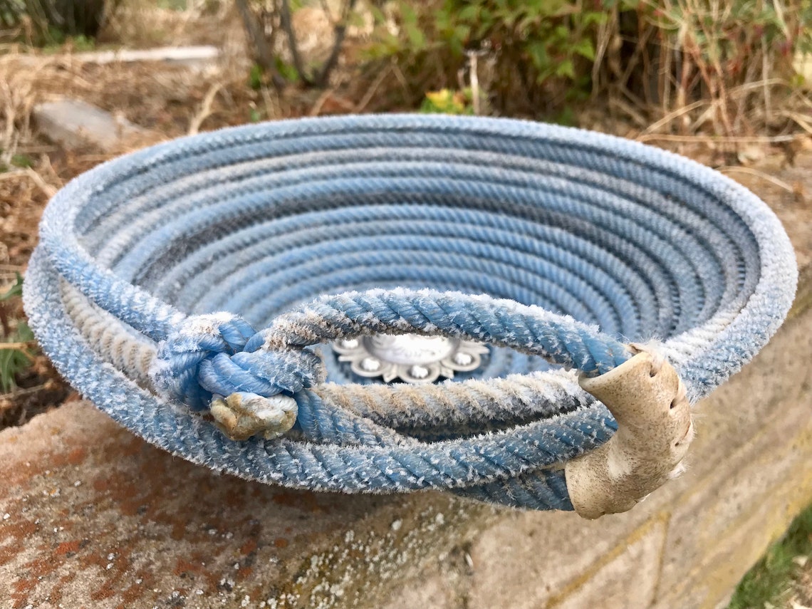 Cowboy Lariat Rope Basket. Beautiful Blue Color With a Silver Concho in ...