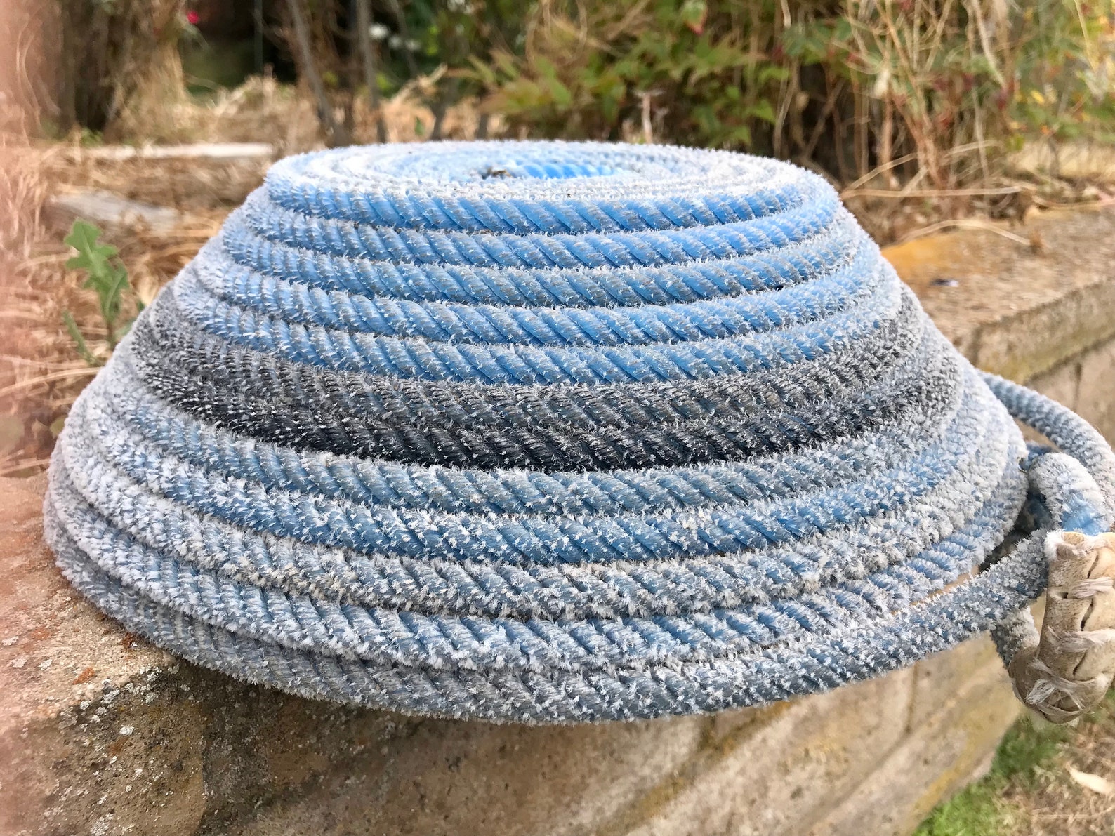 Cowboy Lariat Rope Basket. Beautiful Blue Color With a Silver Concho in ...