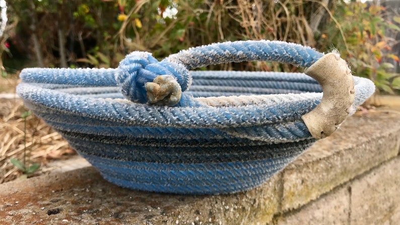 Cowboy Lariat Rope Basket. Beautiful Blue Color With a Silver Concho in ...