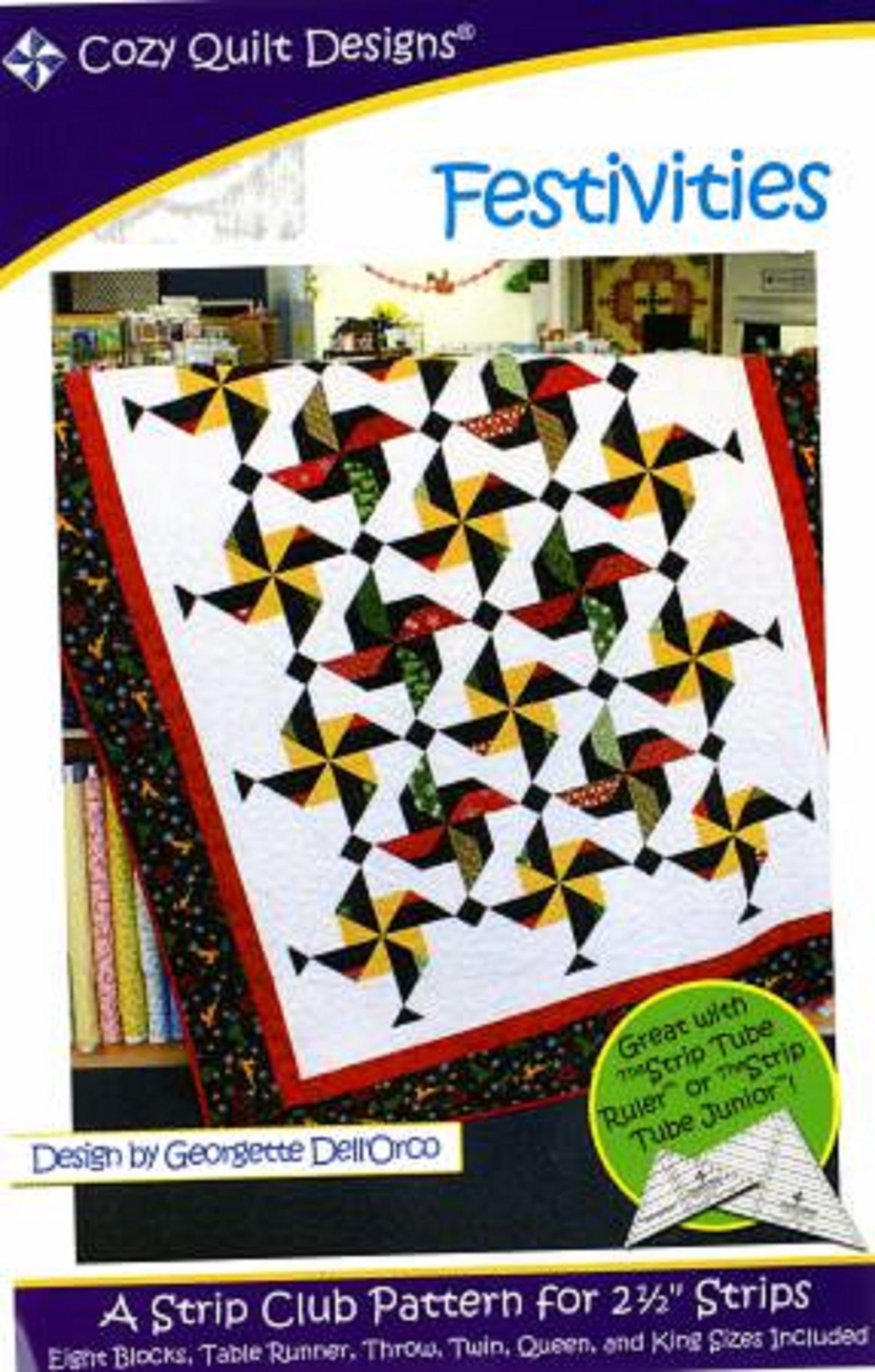 Cozy Quilt Designs - Quilt Pattern for 2.5 Inch Strips - Festivities - Etsy