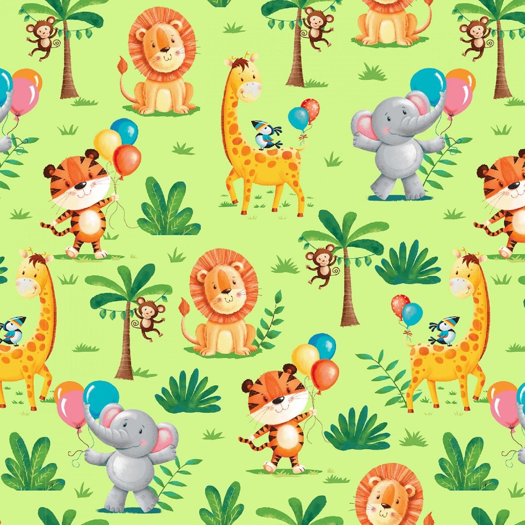Party Animals Green Animals Scenic - Etsy