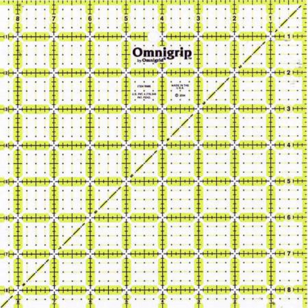 Omnigrid Omnigrip Neon Ruler 8-1/2in Square - Quilting Ruler - Etsy