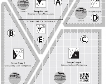Creative Grids Scrap Crazy 6 Templates Quilt Ruler CGRMT6 - Etsy