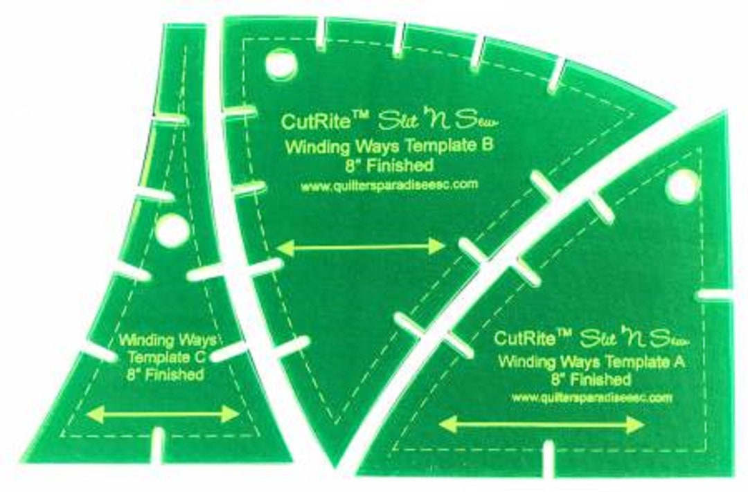 Cutrite Slit N Sew Winding Ways Template Set - 8 Inches Finished ...