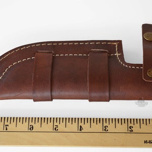 Knife Sheath Large Brown Leather Tracker Fixed Blade Hunting Skinning ...