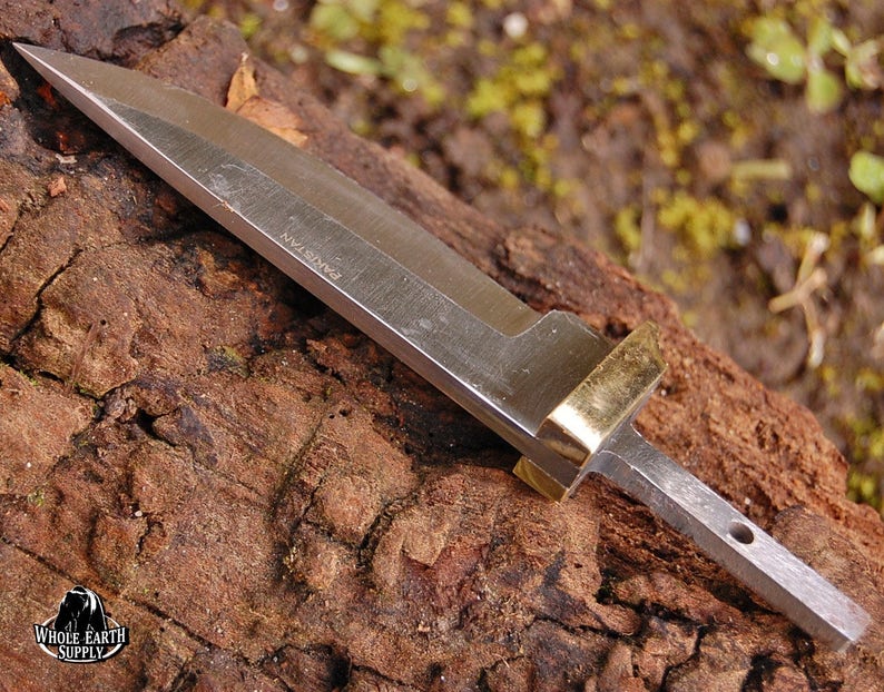 Knife Blank CUSTOM Drop Point Blade Knives Guard W/brass Guard Bolster ...
