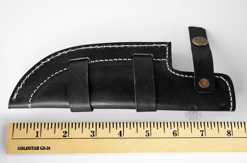 Knife Sheath Large Black Leather Tracker Fixed Blade Hunting - Etsy
