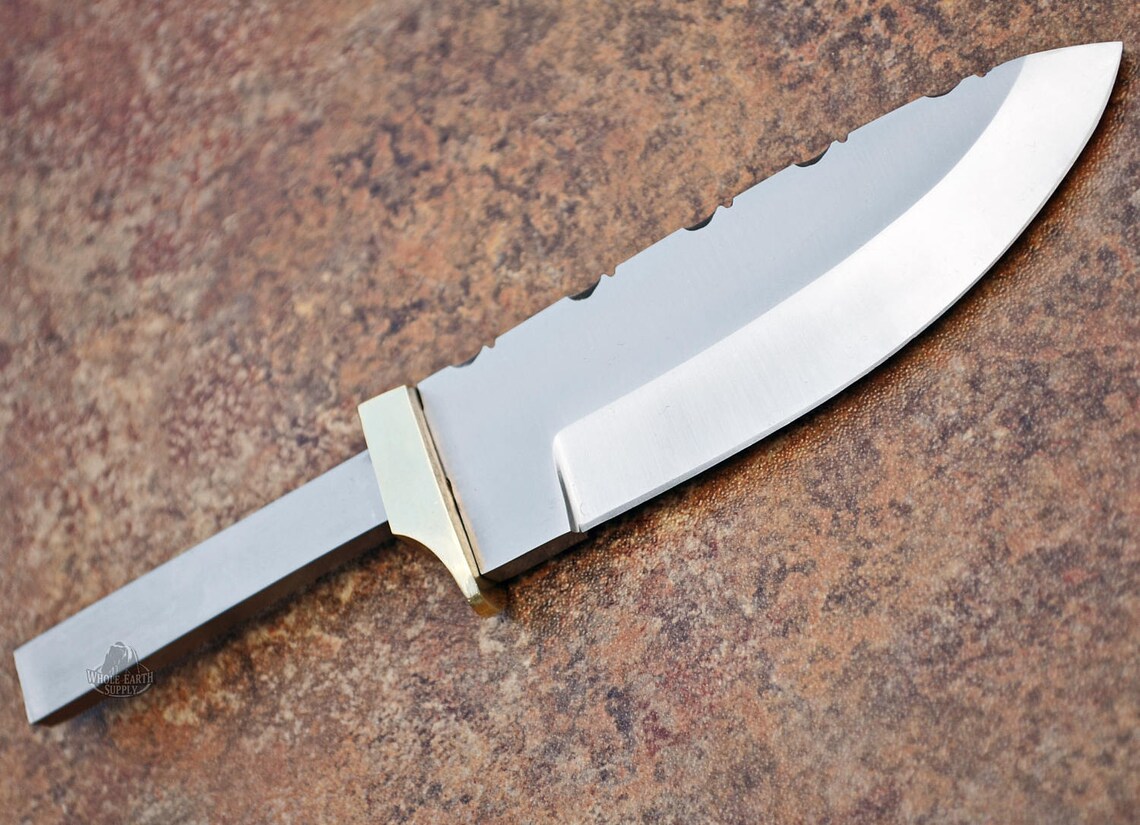 Knife Blank Drop Point D2 D-2 Steel Hidden Tang Knives Blades +brass ...