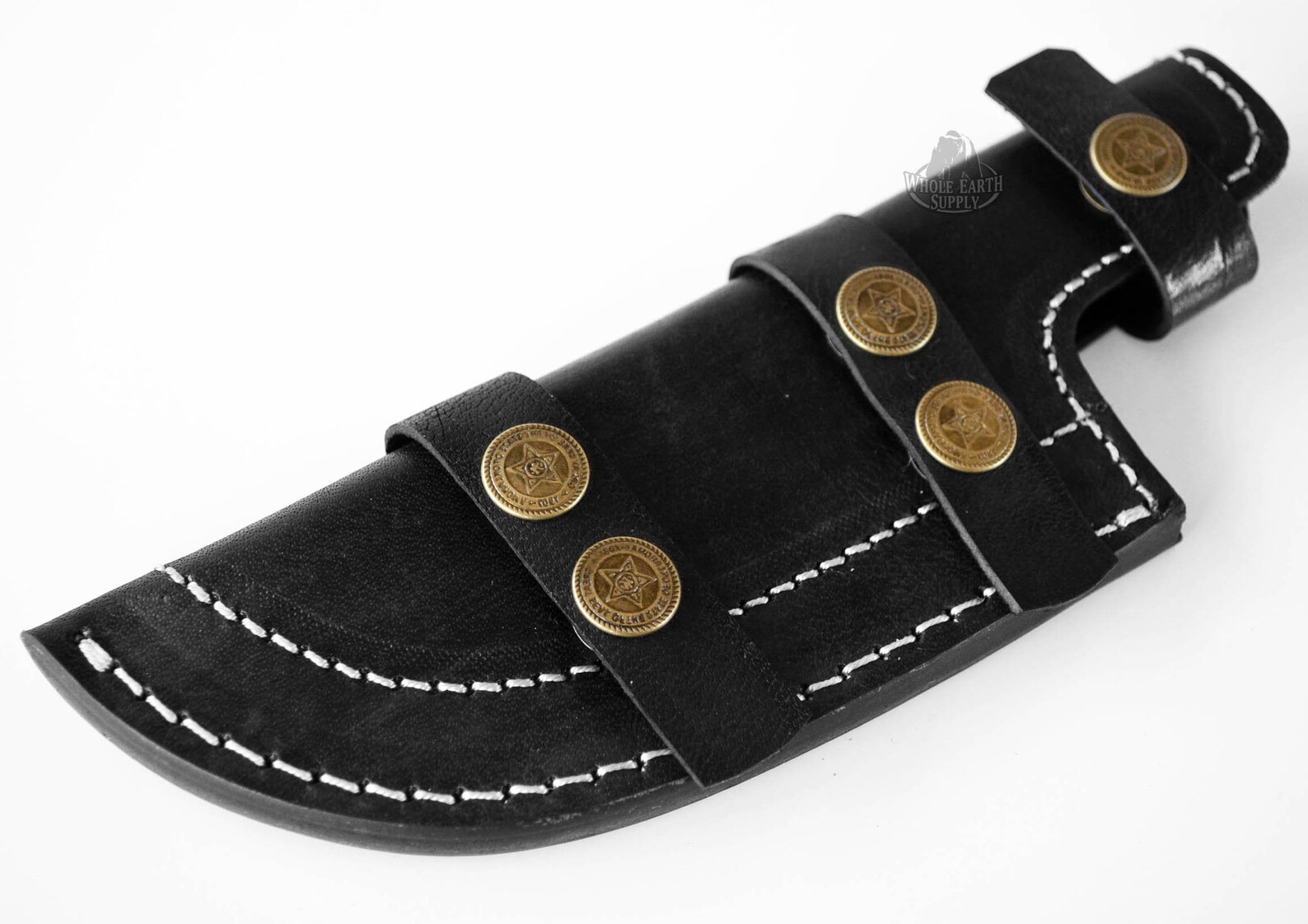 Knife Sheath Large Black Leather Tracker Fixed Blade Hunting Skinning ...