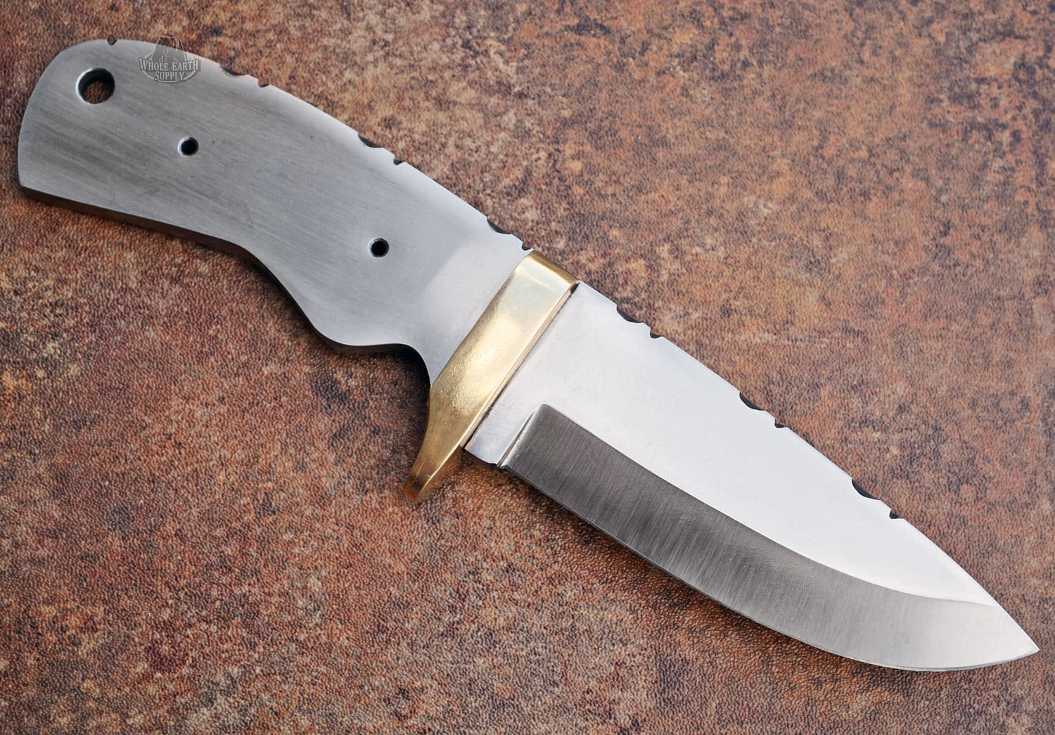 Knife Blank Large Drop Point D2 D-2 Steel Blanks +brass Guard Custom ...