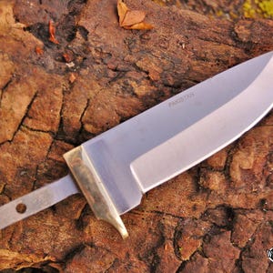 Knife Blank CUSTOM Drop Point Blade Knives Guard W/brass Guard Bolster ...