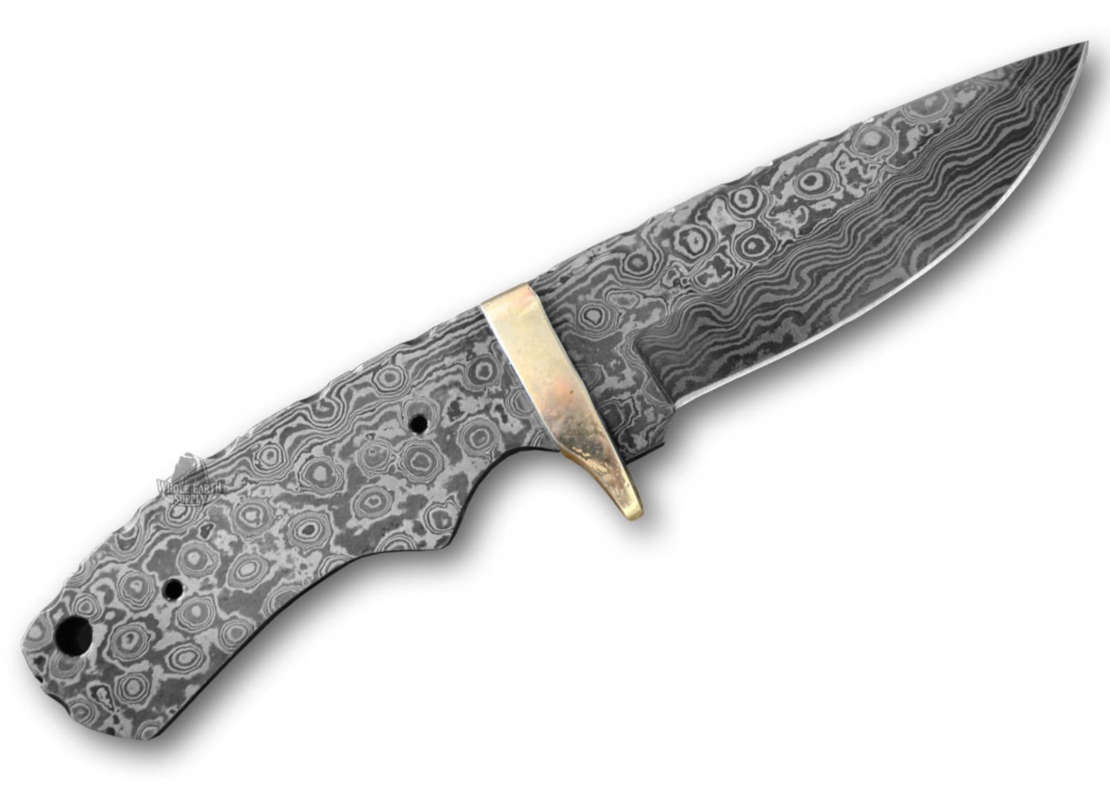 Knife Blank Large Drop Point Damascus Blade With Brass Bolster - Etsy