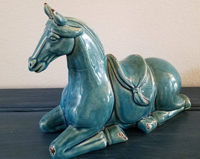 Gift for Horse Lover, Vintage Rustic Large Horse Statue, Unique Horse ...