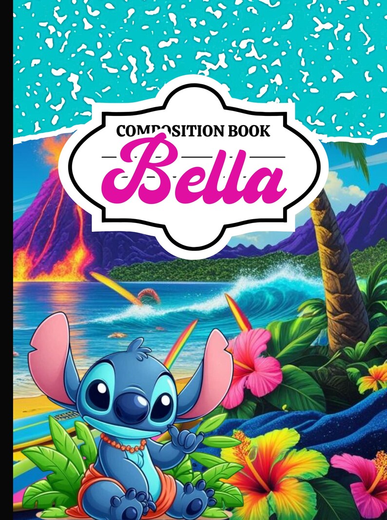 Editable Cartoon Composition Book Cover Back to School Cartoon ...