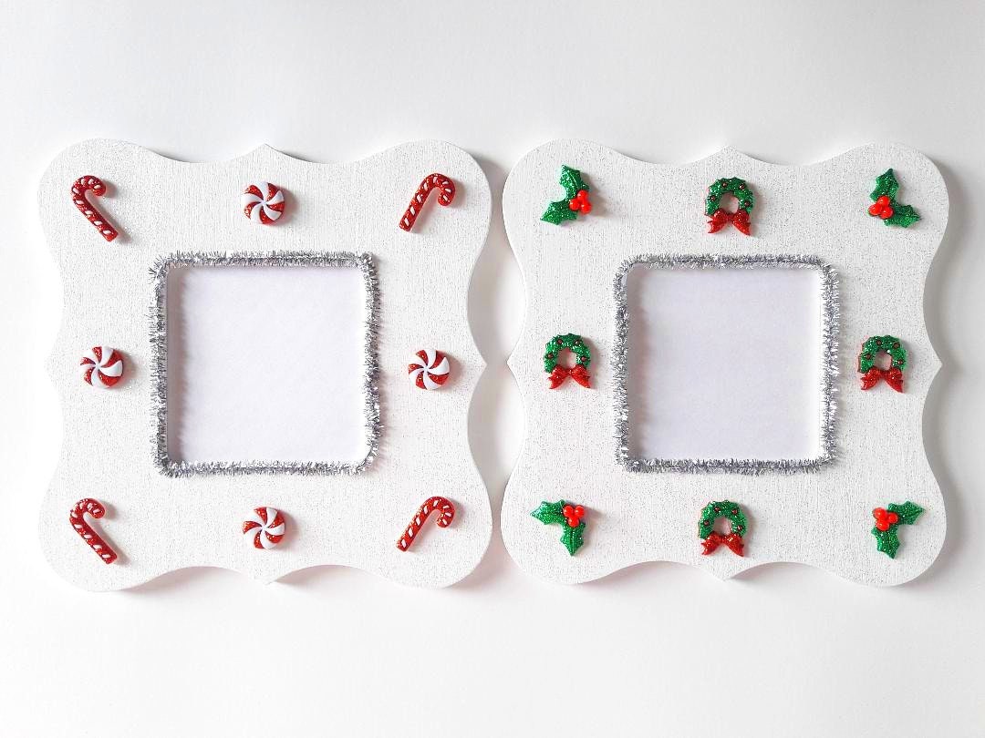 Christmas Picture Frames Curvy Picture Frames 2 Picture Frames White ...