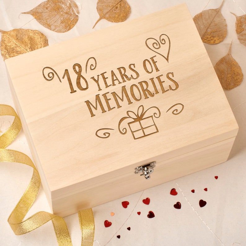 Keepsake Memory Box Engraved Wooden Box With Hinged Lid 18 - Etsy
