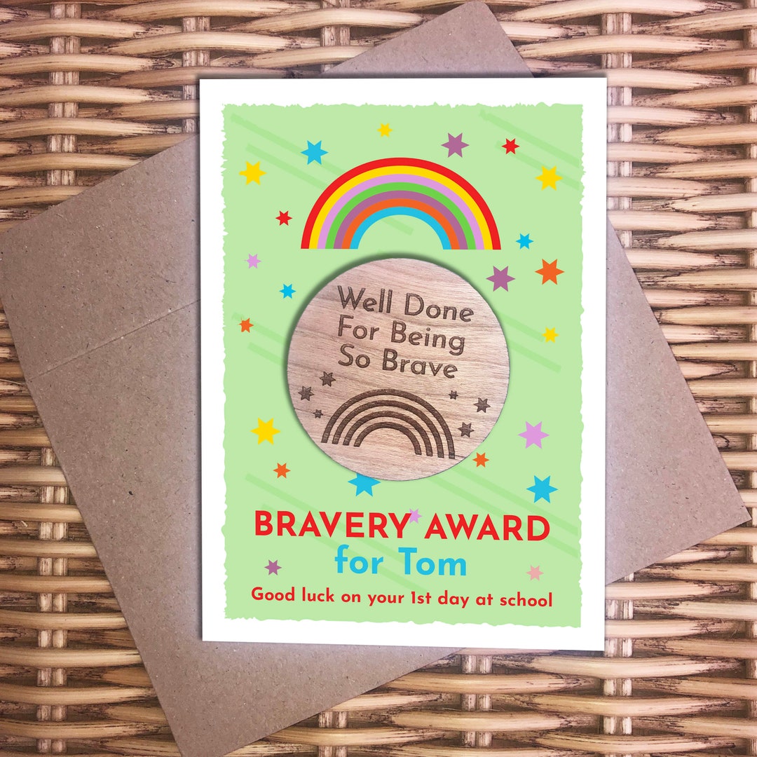 Personalised Wooden Bravery Merit Award Rainbow - Etsy